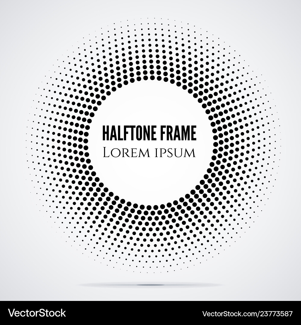 Black halftone mosaic dot frame Royalty Free Vector Image