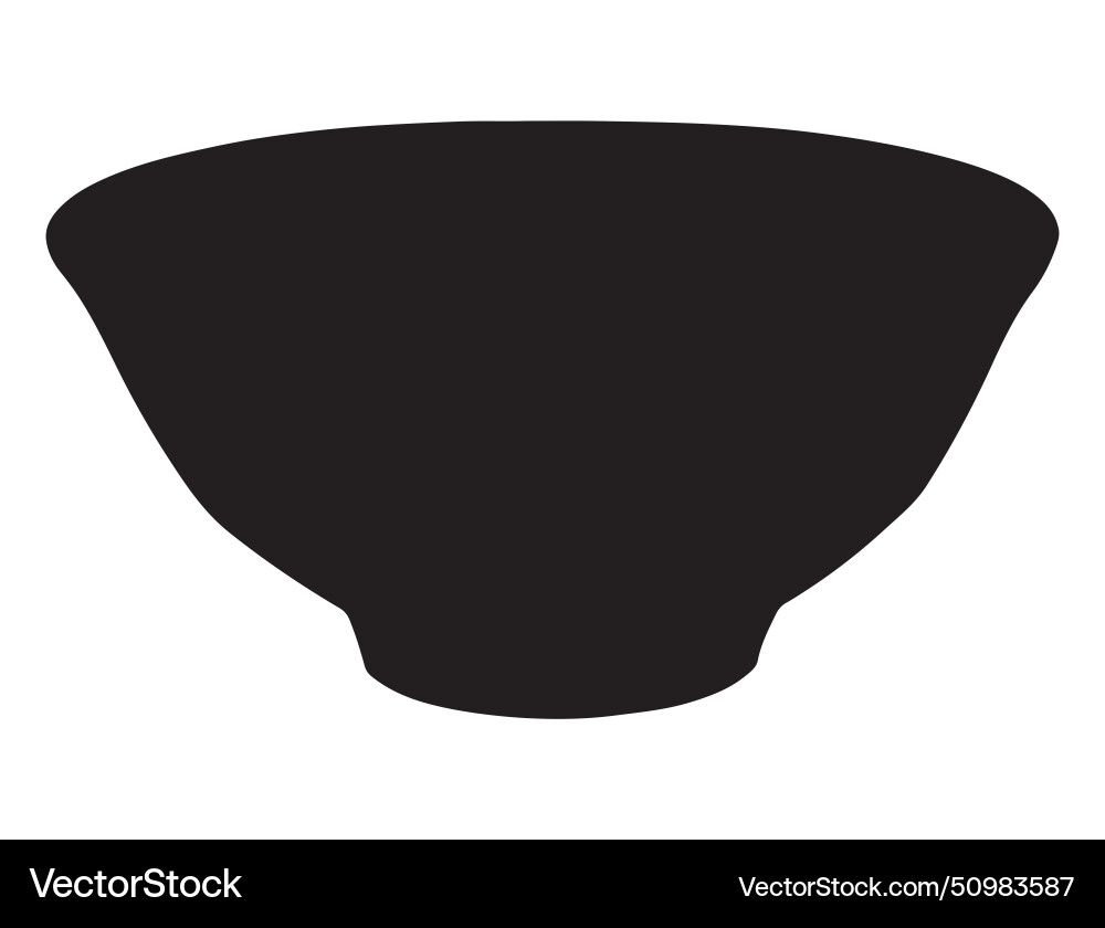 Bowl shape silhouette art Royalty Free Vector Image