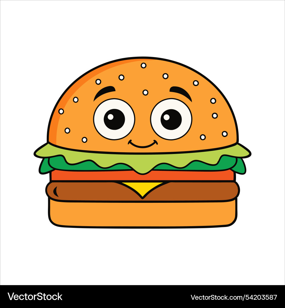 Cheese burger cartoon Royalty Free Vector Image