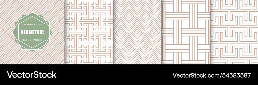 Collection of seamless geometric patterns Vector Image