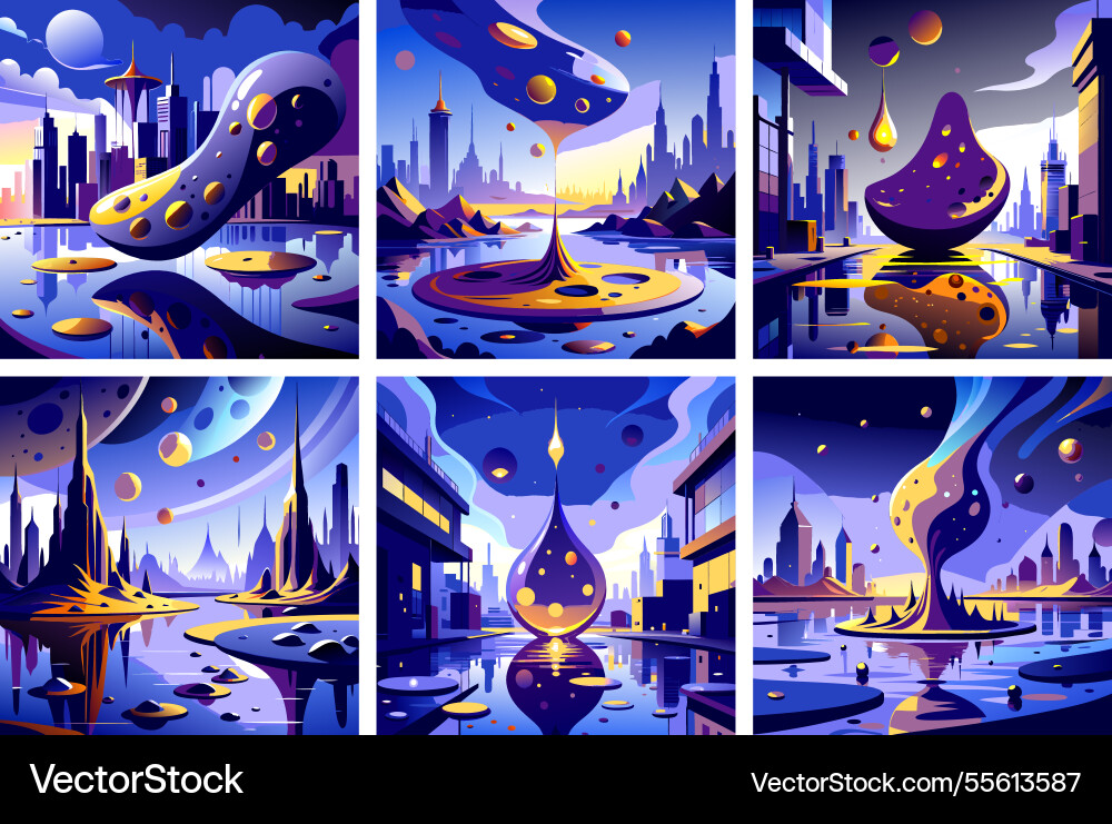 Color templates abstract drops and liquid splashes