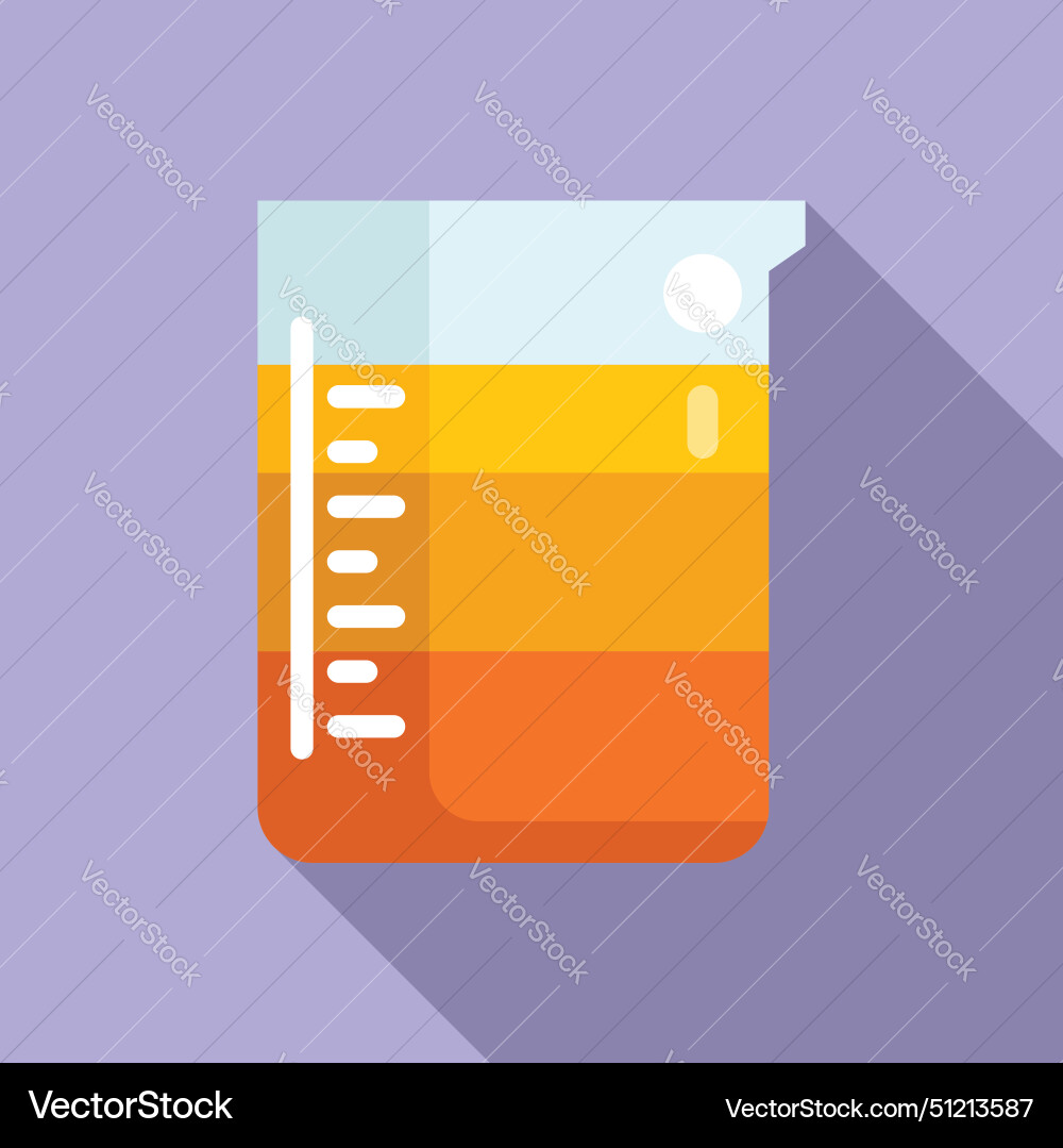 Full medical beaker after liposuction icon flat Vector Image