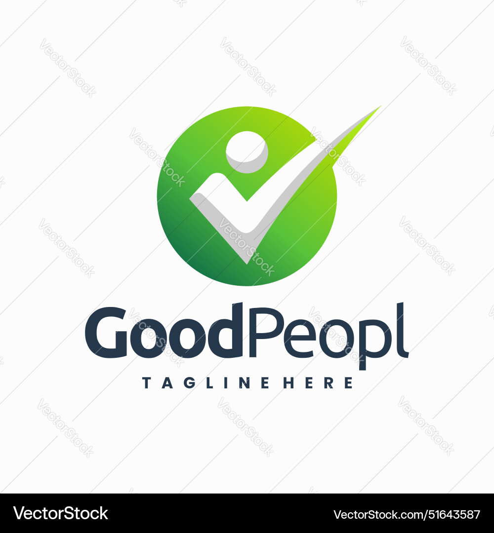 Good people logo good person logo Royalty Free Vector Image