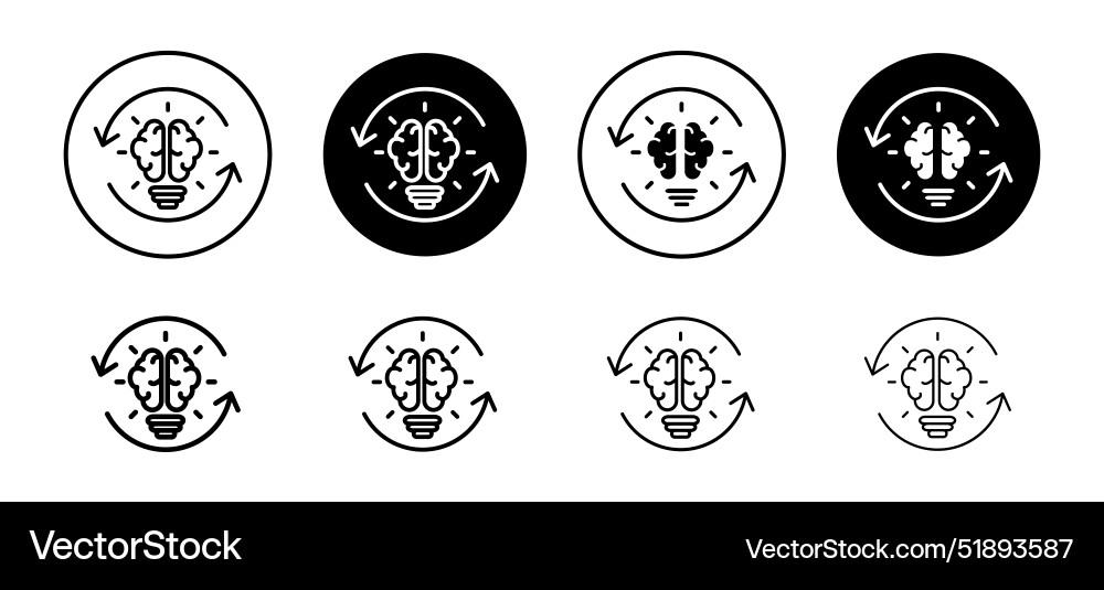 Inspiring change icon set collection Royalty Free Vector