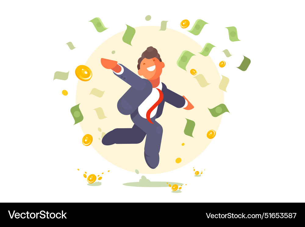 Joyful business success celebration Royalty Free Vector