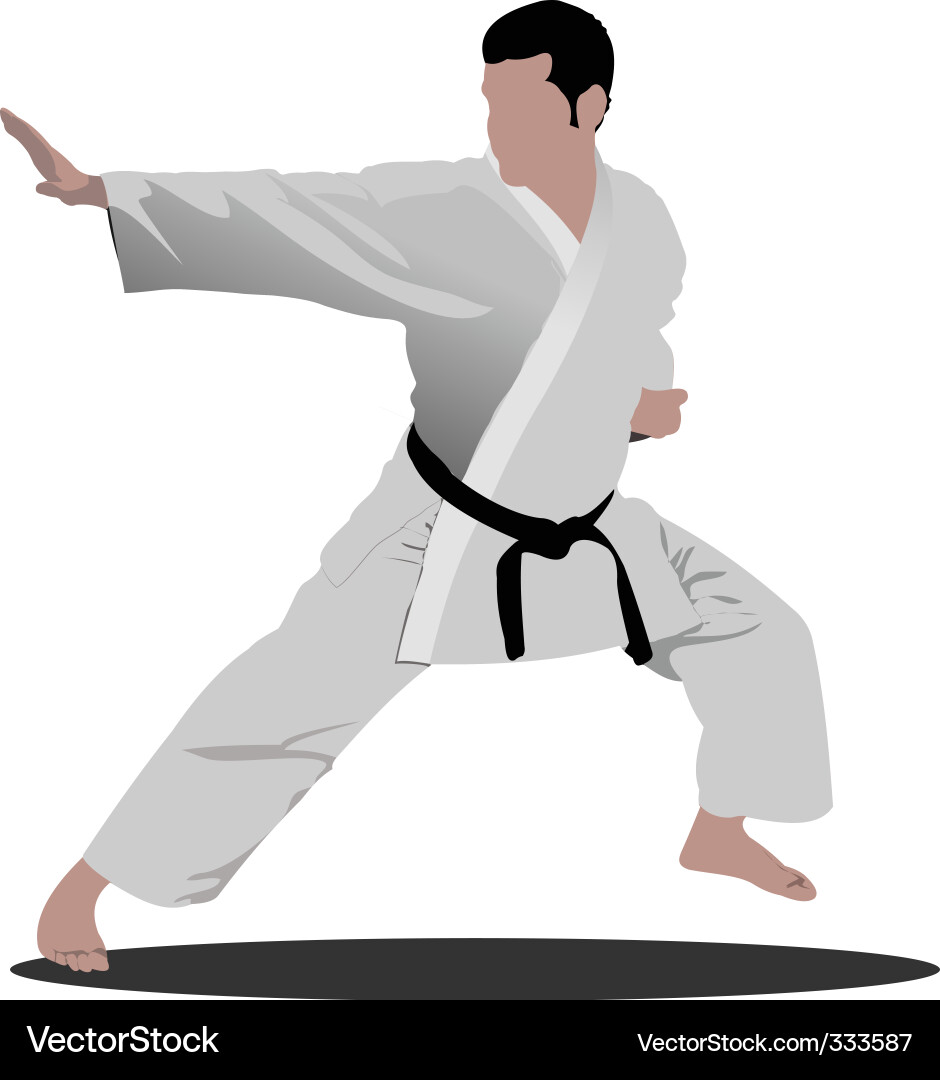 Karate Athlete in Action Royalty Free Vector Image