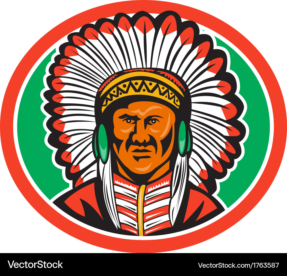 Native american indian chief headdress Royalty Free Vector