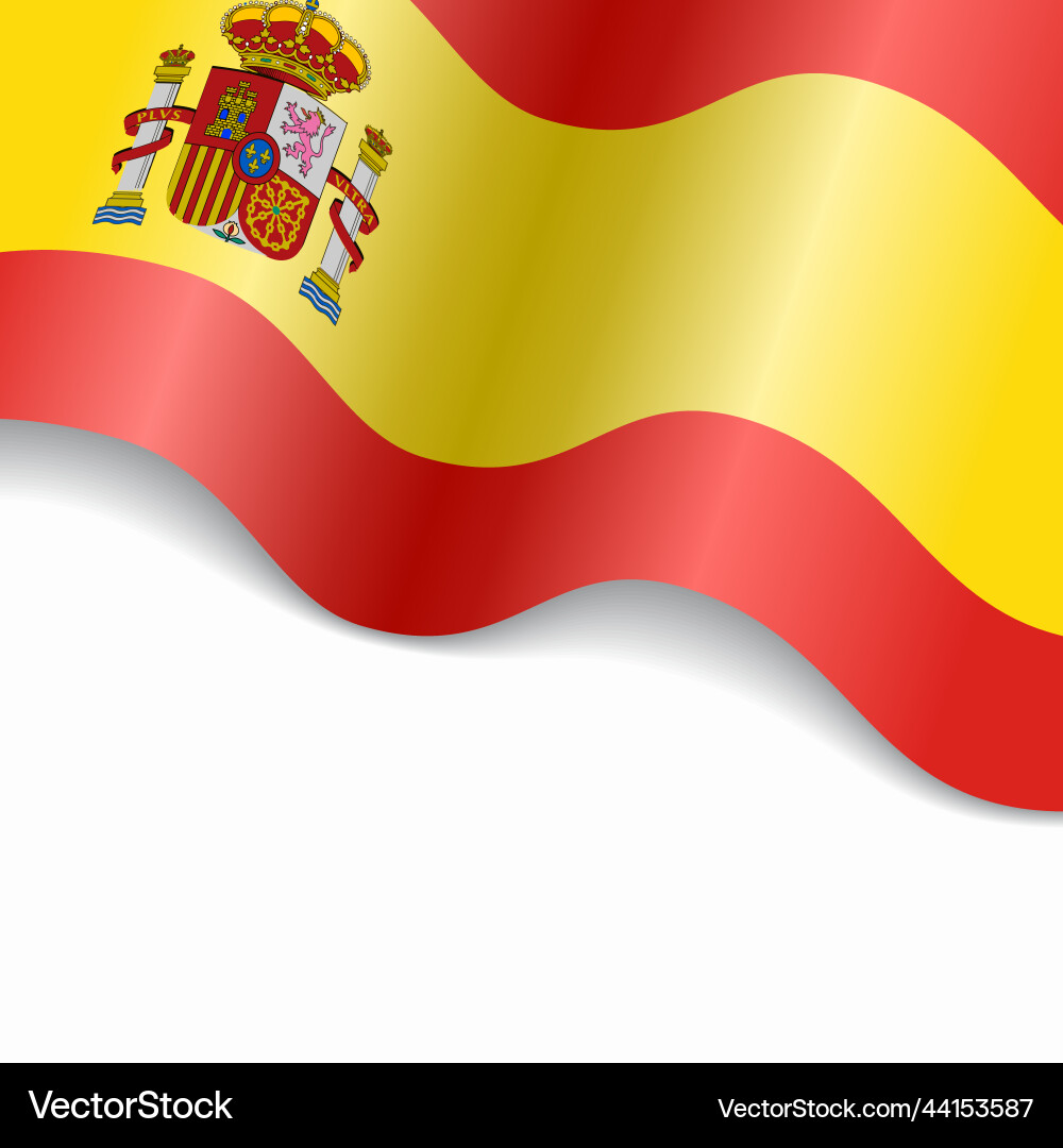 Spanish flag wavy abstract background Royalty Free Vector