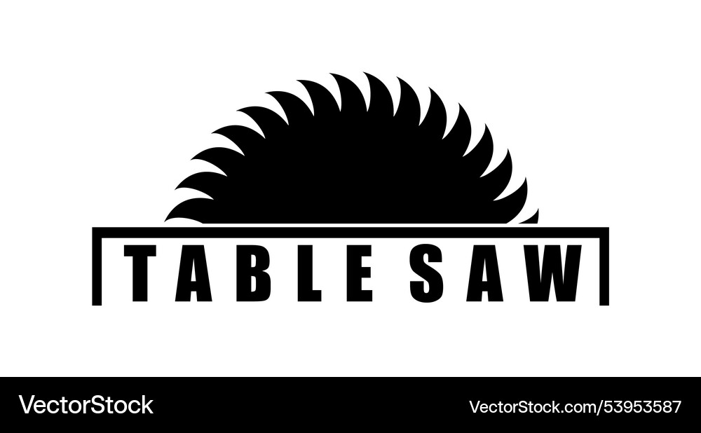 Table saw logo icon black and white design Vector Image