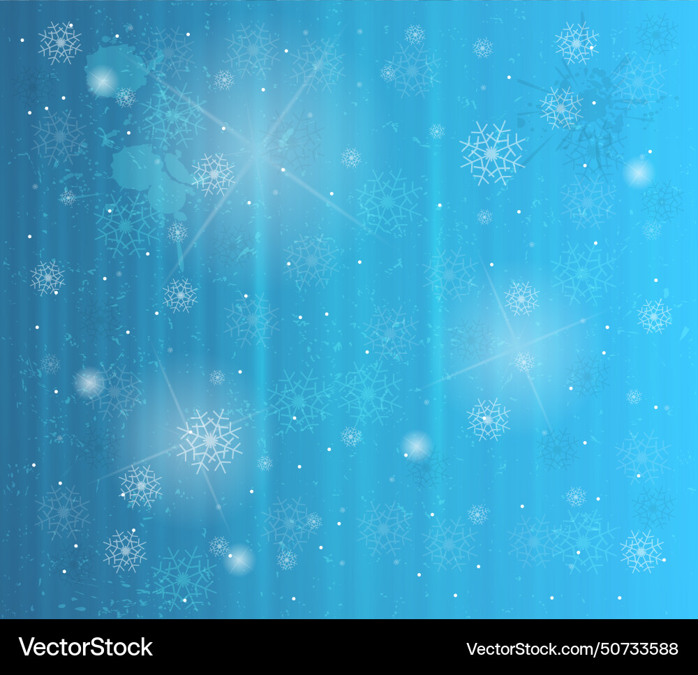 Abstract winter background with snowflakes Vector Image