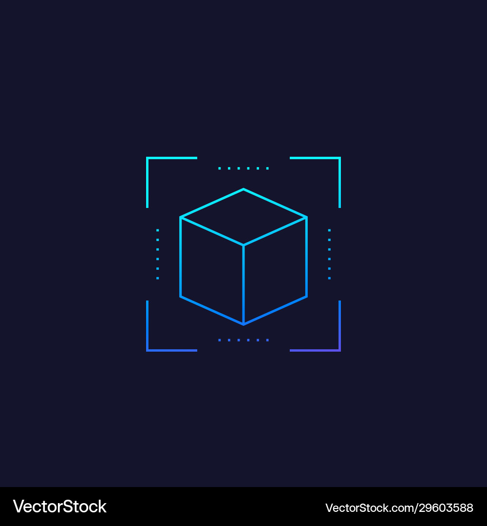 AR Cube Augmented Reality Icon Royalty Free Vector Image