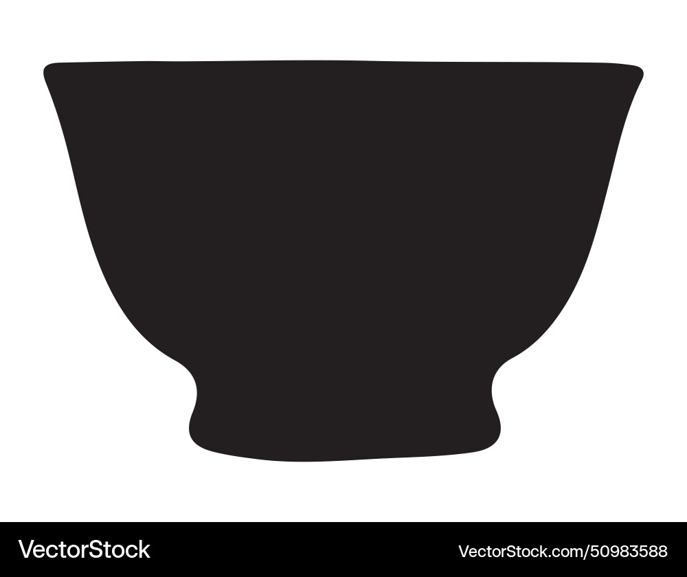 Bowl shape silhouette art Royalty Free Vector Image
