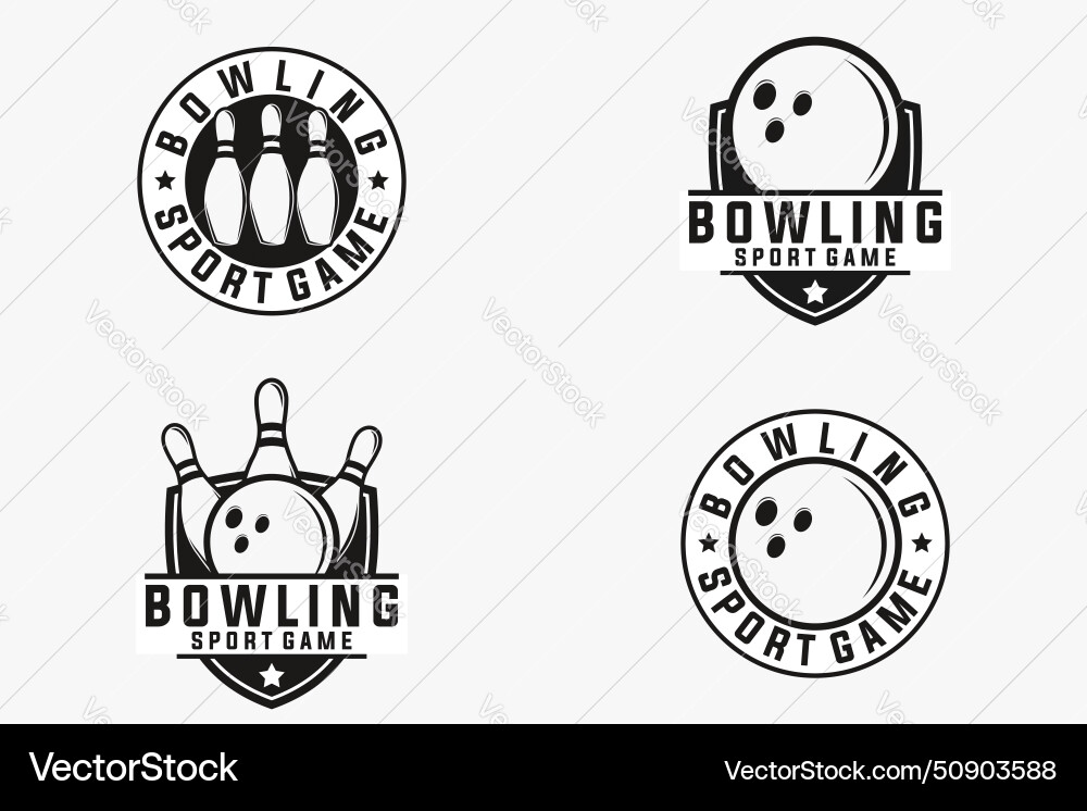 Bowling sport ball template set Royalty Free Vector Image