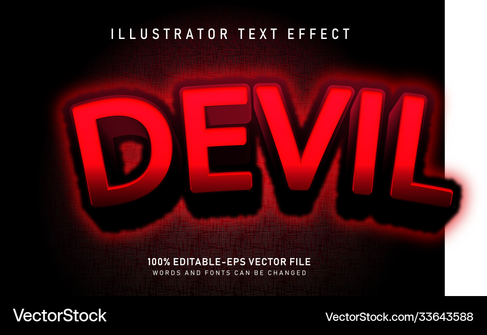 Devil text effect Royalty Free Vector Image - VectorStock