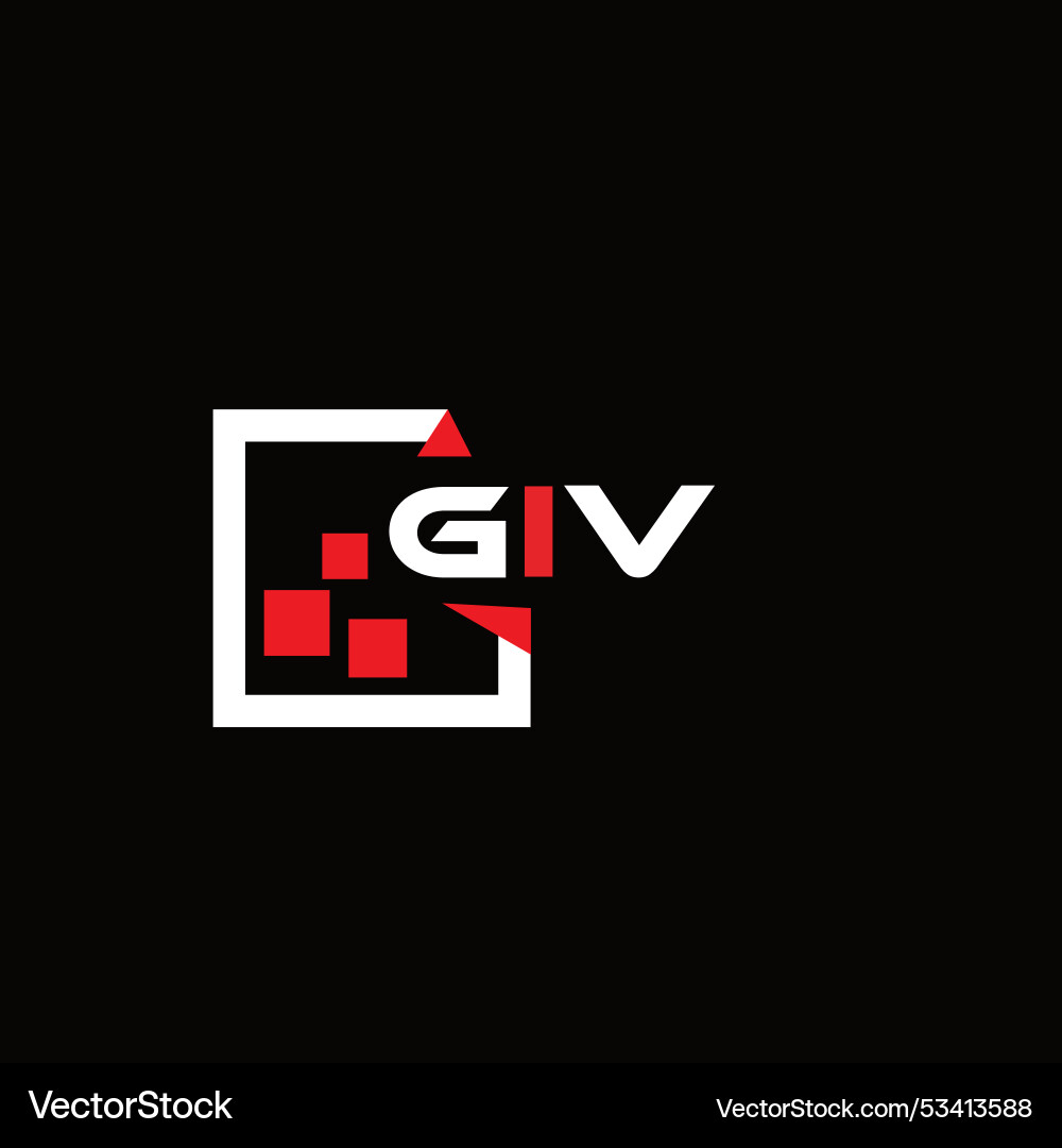 Giv creative minimalist letter logo unique Vector Image