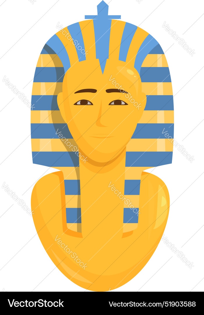 Golden tutankhamun death mask representing ancient