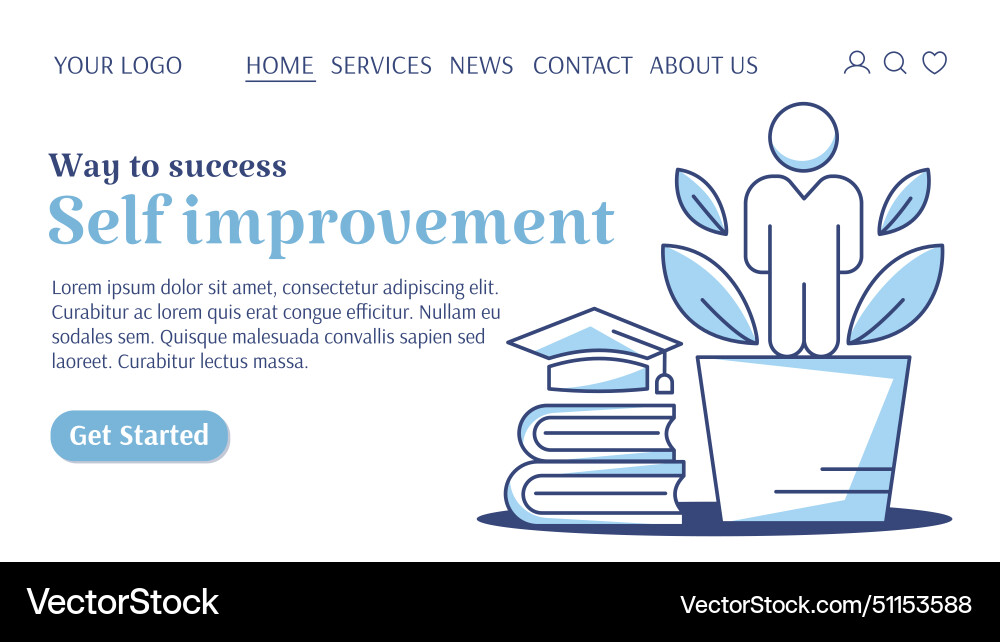 Human growing like a flower from pot Royalty Free Vector