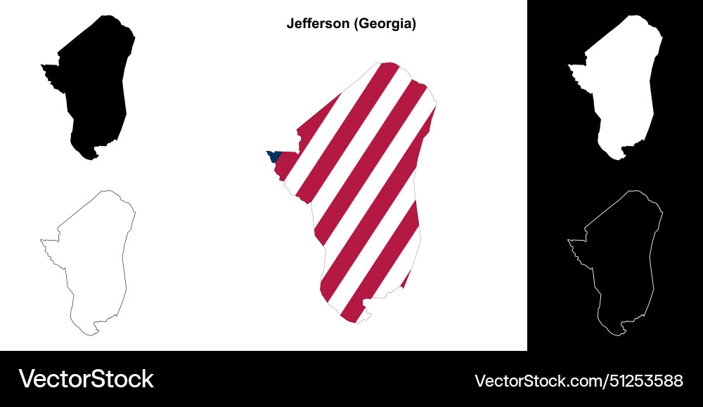 Jefferson outline map Royalty Free Vector Image