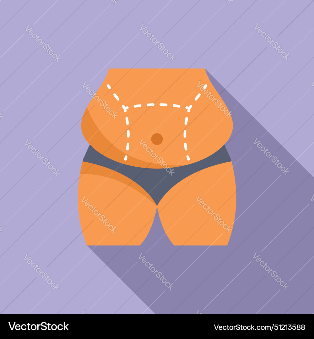 Liposuction procedure beauty icon flat Royalty Free Vector