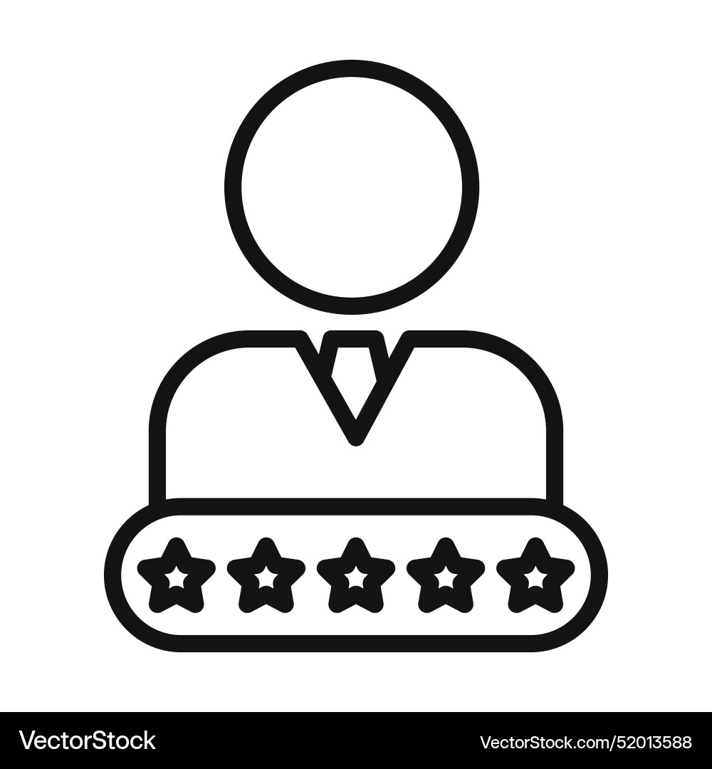 Rating employee icon black line art Royalty Free Vector