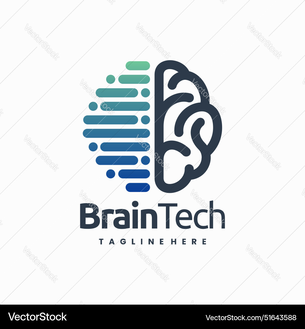 Smart brain logo Royalty Free Vector Image - VectorStock