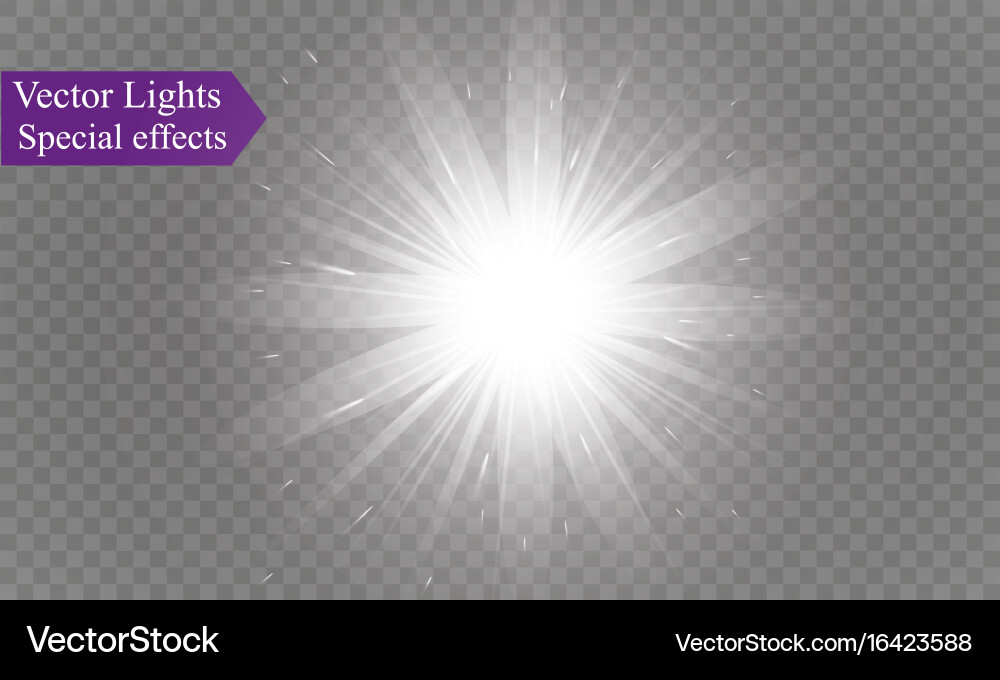 Star on a transparent backgroundlight effect Vector Image