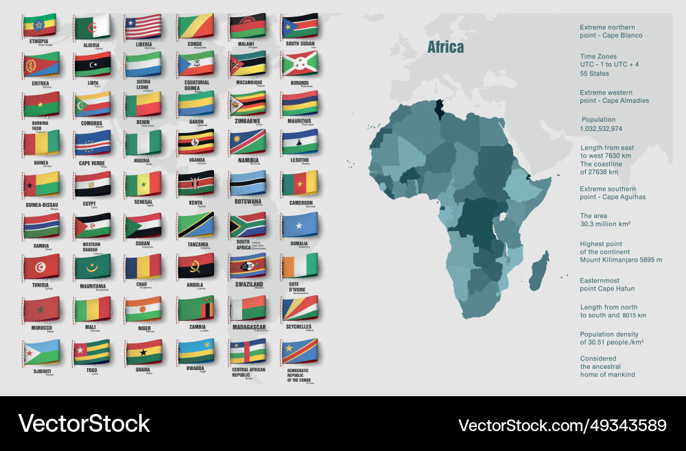 Africa map divided by countries Royalty Free Vector Image