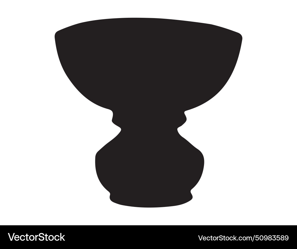 Bowl shape silhouette art Royalty Free Vector Image