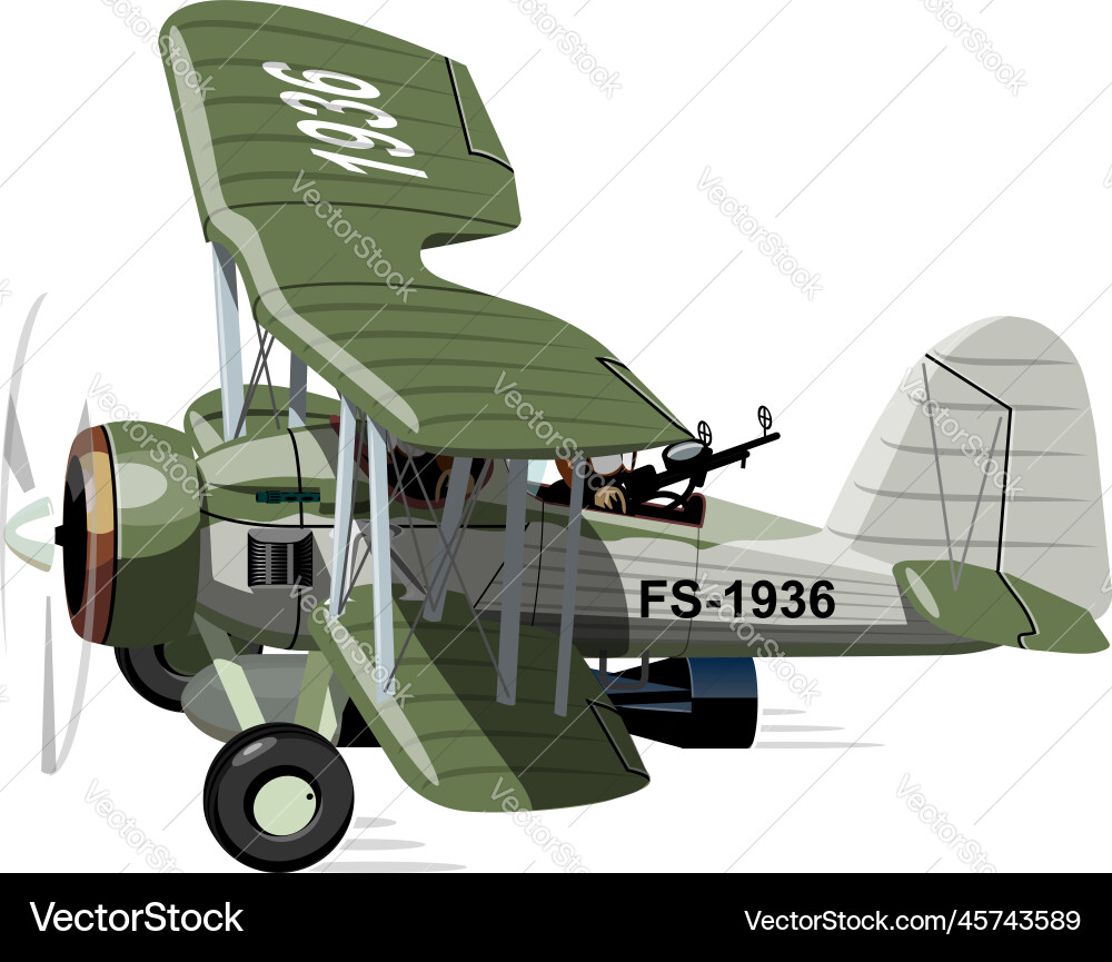Cartoon retro torpedo bomber Royalty Free Vector Image