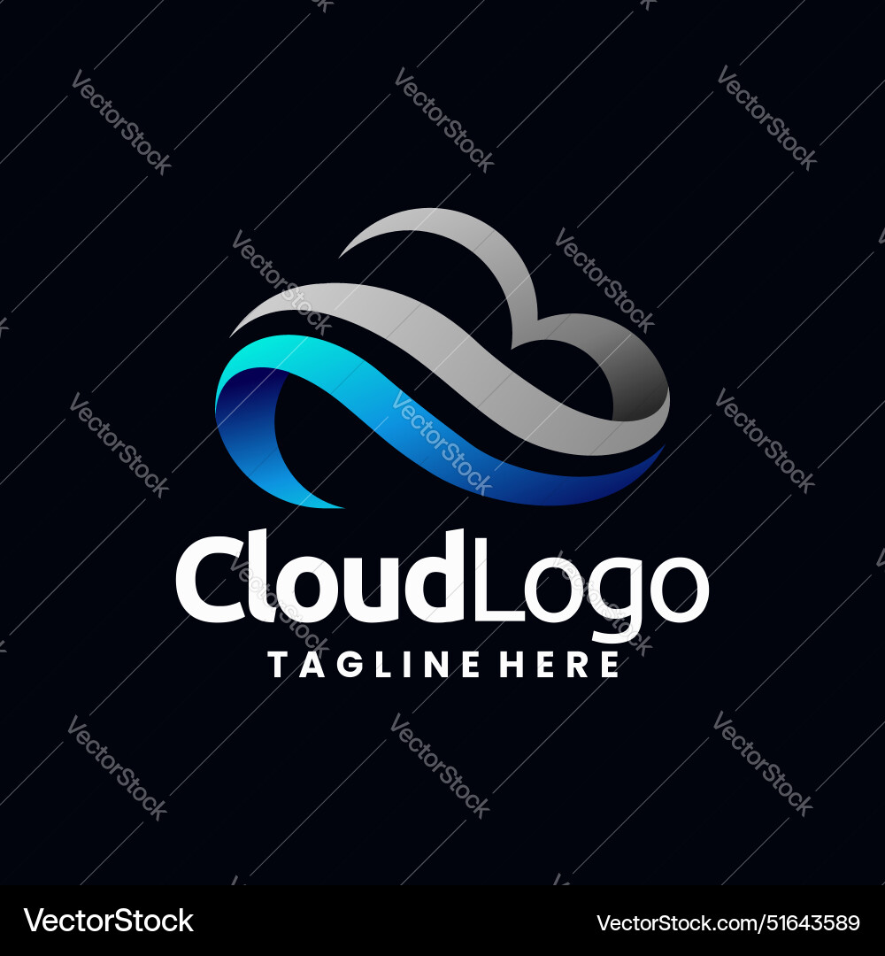 Creative cloud logo template digital Royalty Free Vector