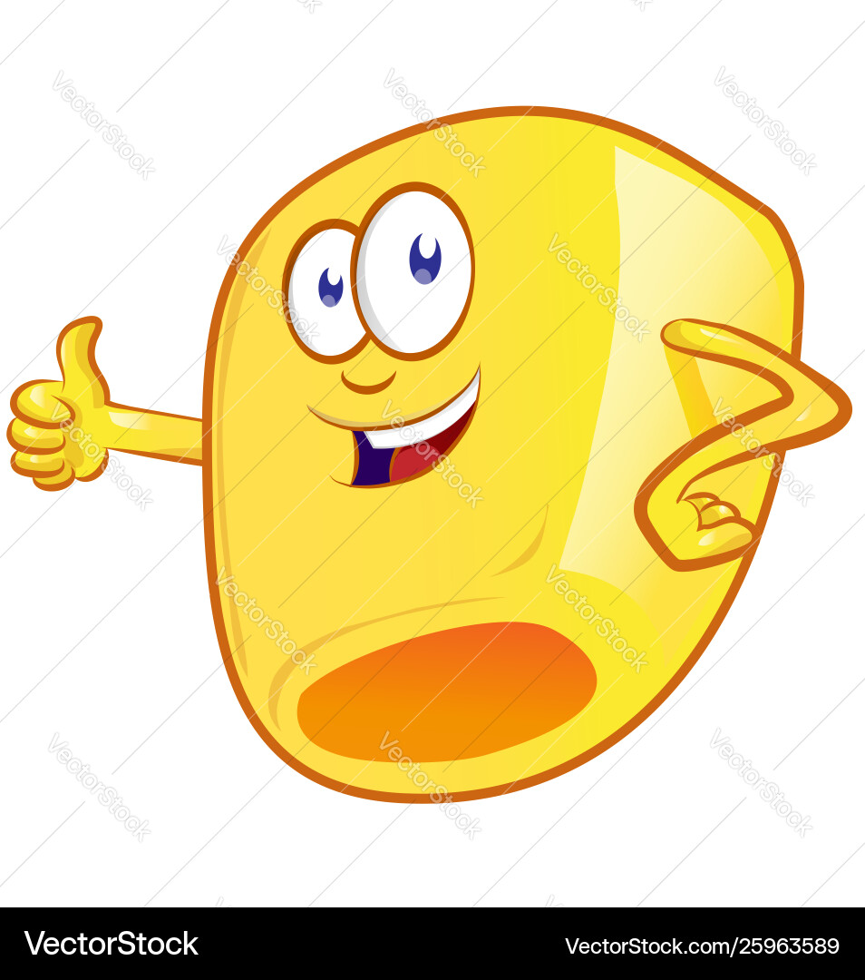 Cute cartoon corn grain isolated on white Vector Image