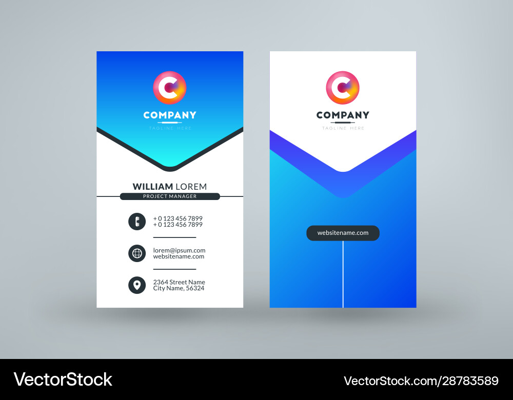 Double sided business card template layout Vector Image