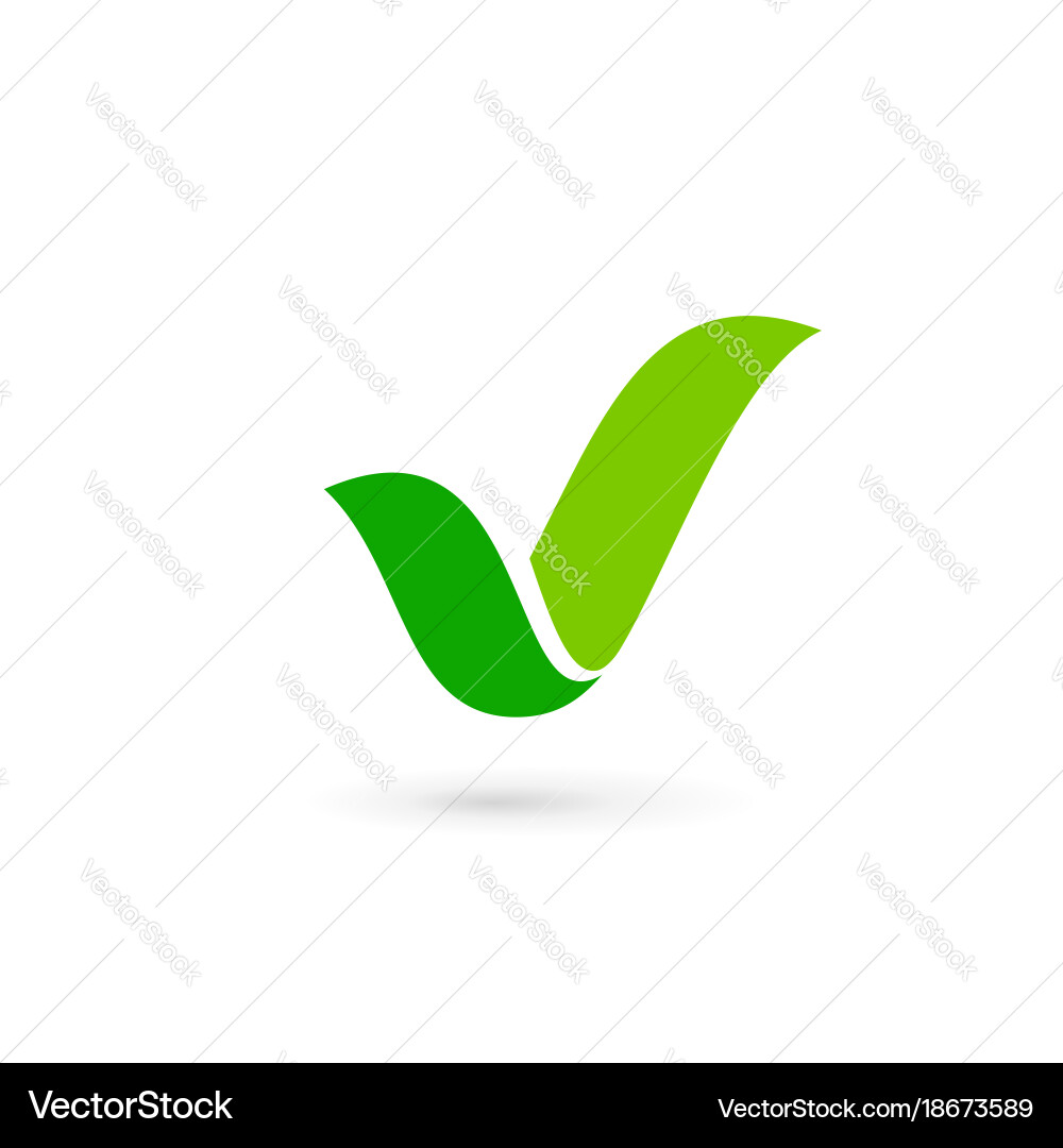 Eco leaves check mark logo icon design template Vector Image