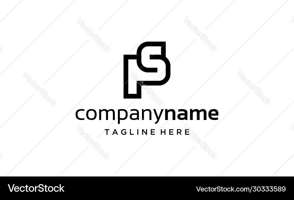 Letter p with s logo design concept Royalty Free Vector