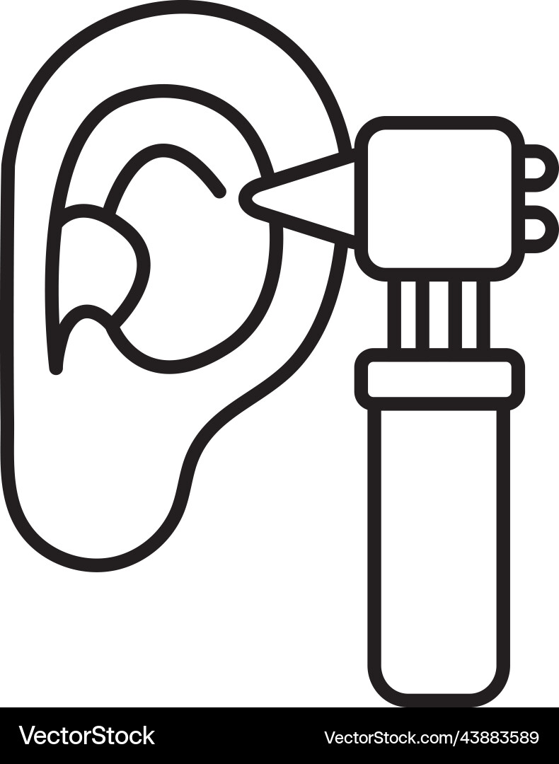 Otoscope line art icon design template Royalty Free Vector