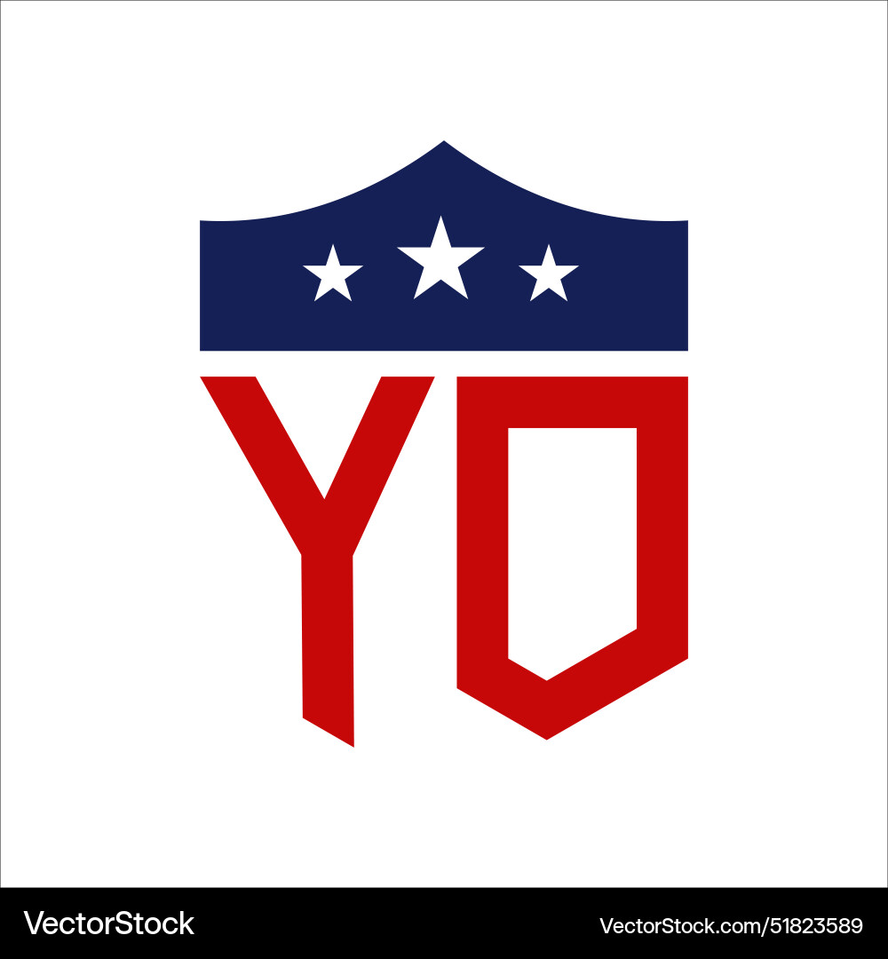 Patriotic yo logo design letter Royalty Free Vector Image