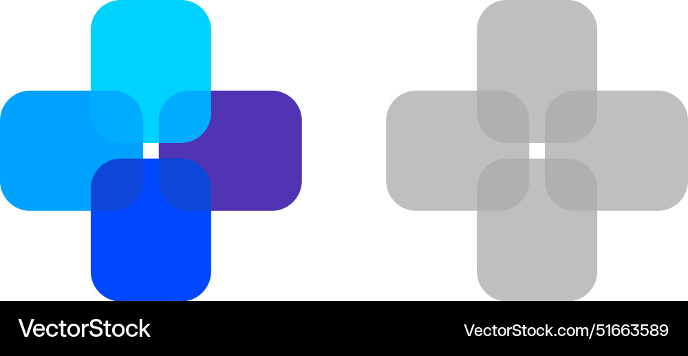 Pharmacy blue cross sign symbol logo Royalty Free Vector