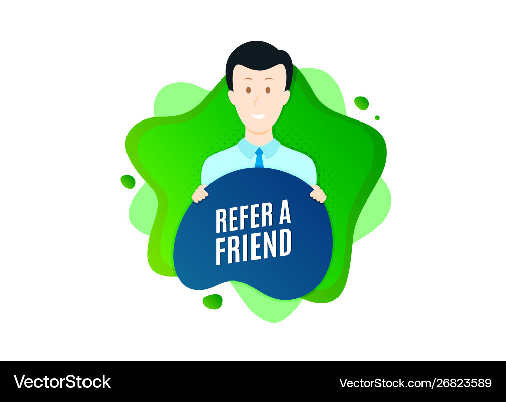 Refer a friend symbol referral program sign Vector Image