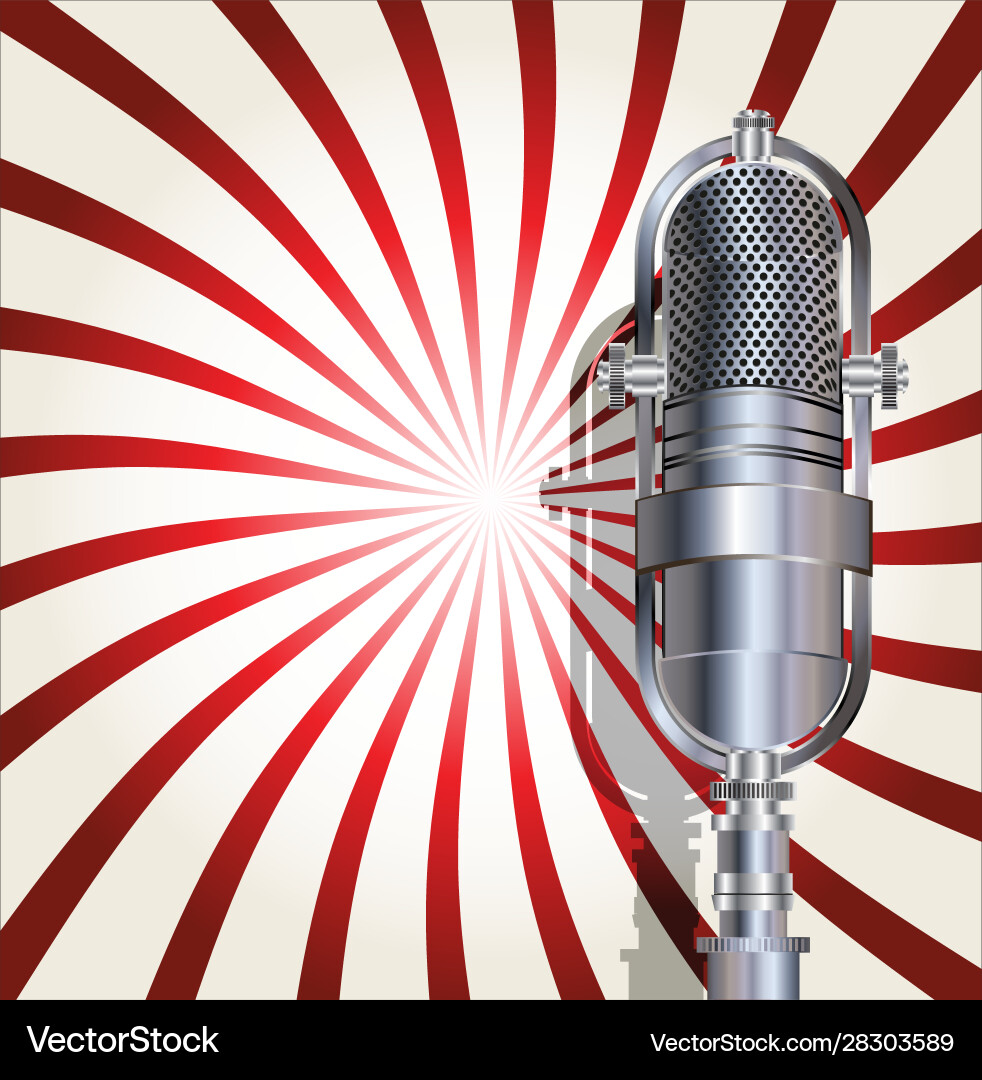 Retro microphone background Royalty Free Vector Image