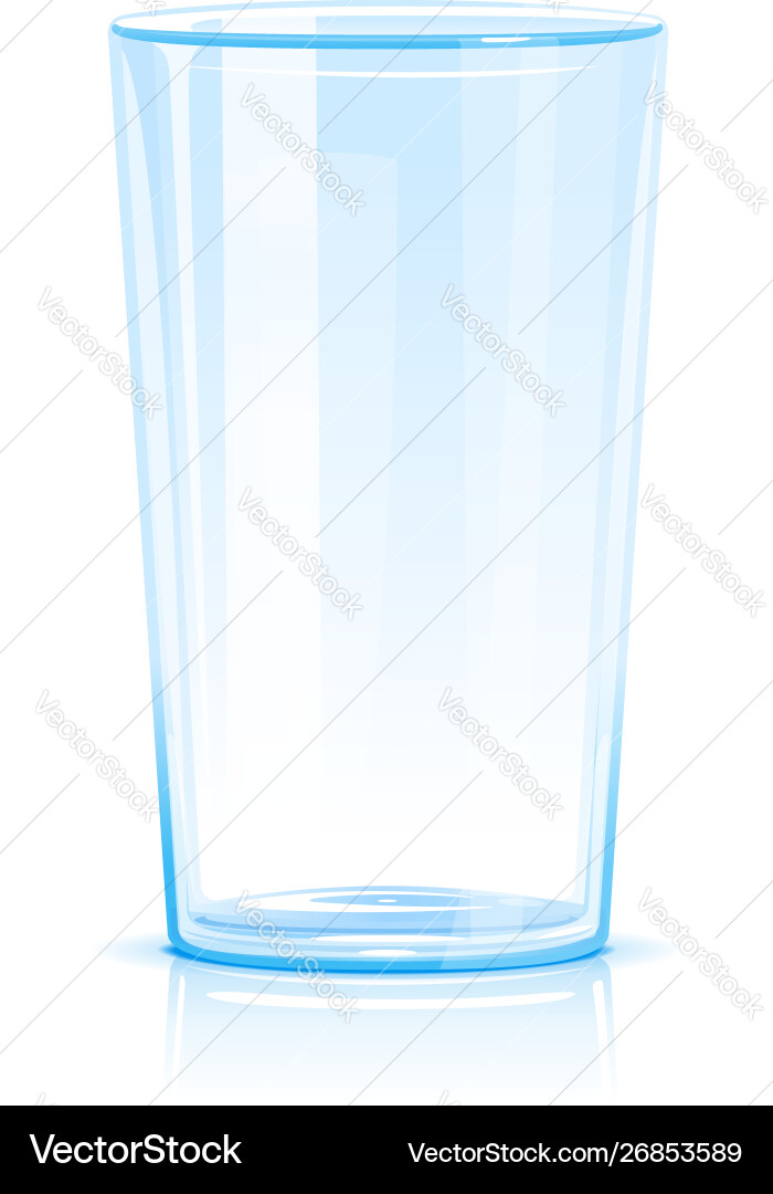 Single Empty Blue Glass Royalty Free Vector Image