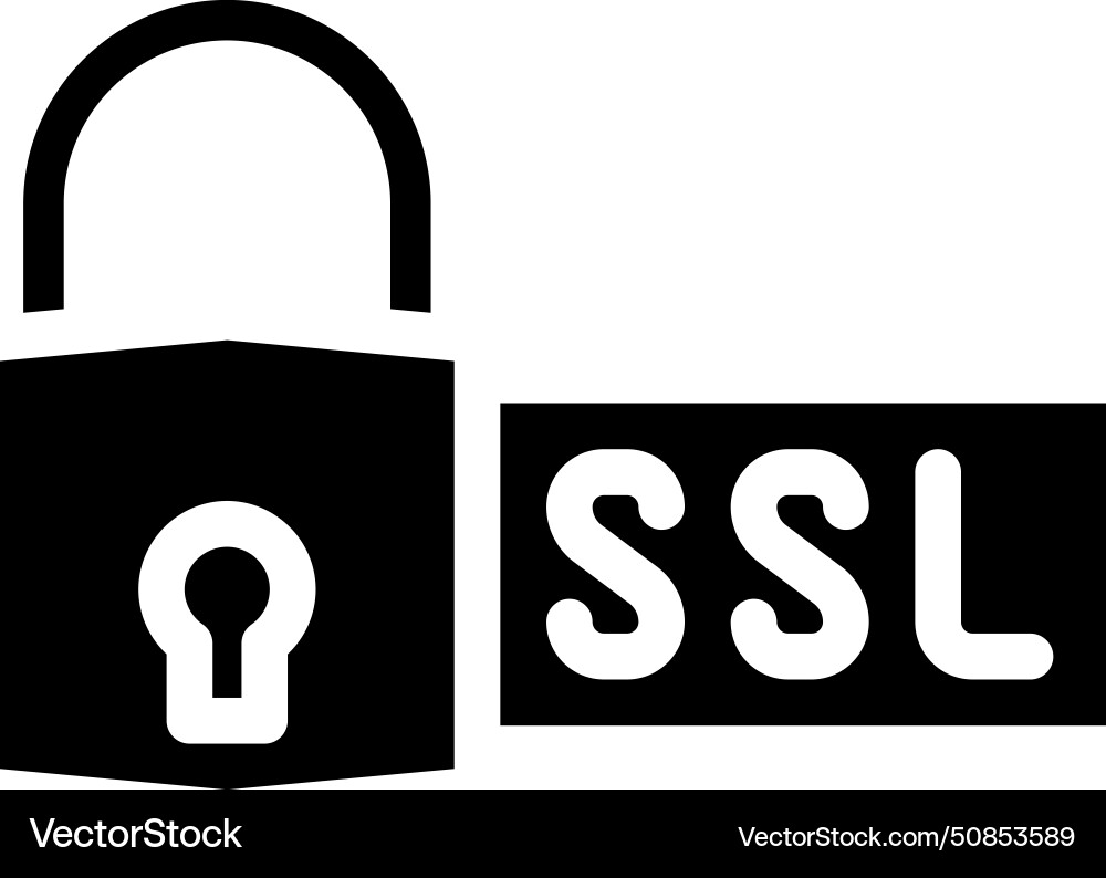 Ssl Secure Sockets Layer Seo Glyph Icon Royalty Free Vector