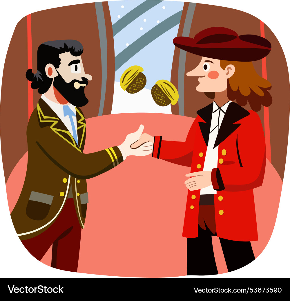 A flat style of coin toss Royalty Free Vector Image