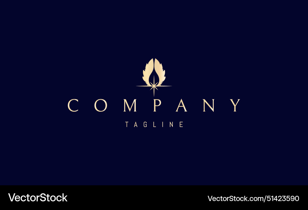 A golden logo with an abstract image Royalty Free Vector