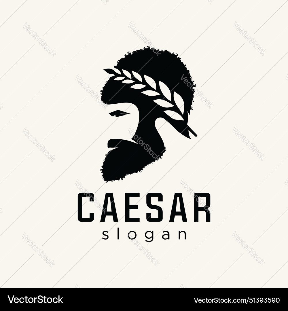 Caesar of rome empire head logo design Royalty Free Vector