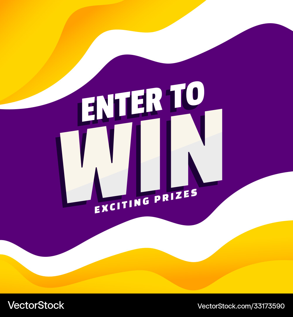 Enter to win exciting prizes modern banner Vector Image