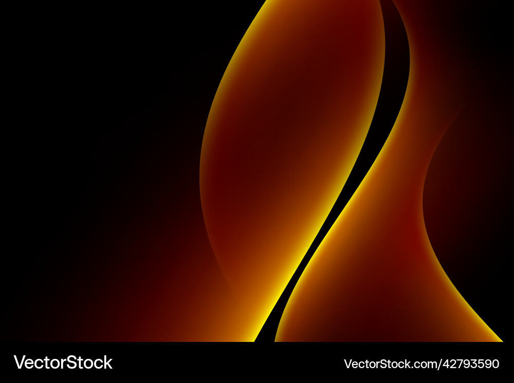Gold curve abstract pattern on dark background Vector Image
