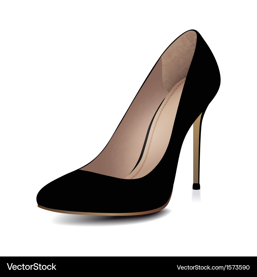 High heels black shoe Royalty Free Vector Image
