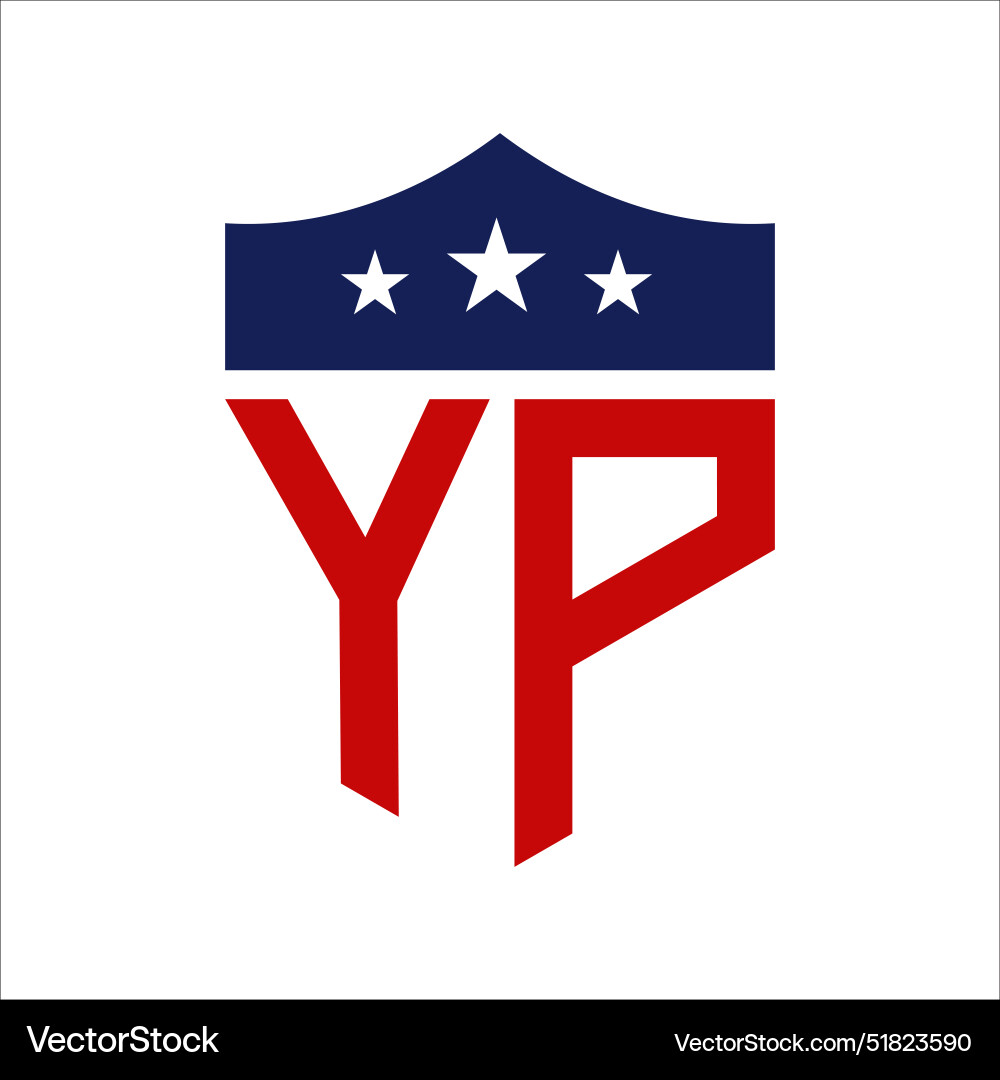 Patriotic yp logo design letter Royalty Free Vector Image