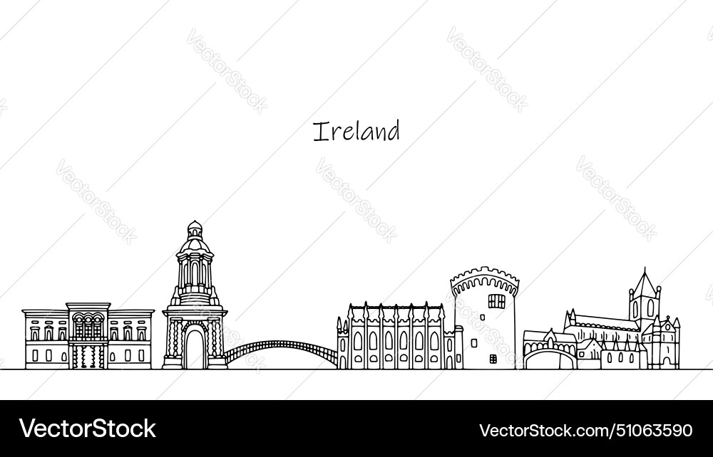 Sights of ireland Royalty Free Vector Image - VectorStock