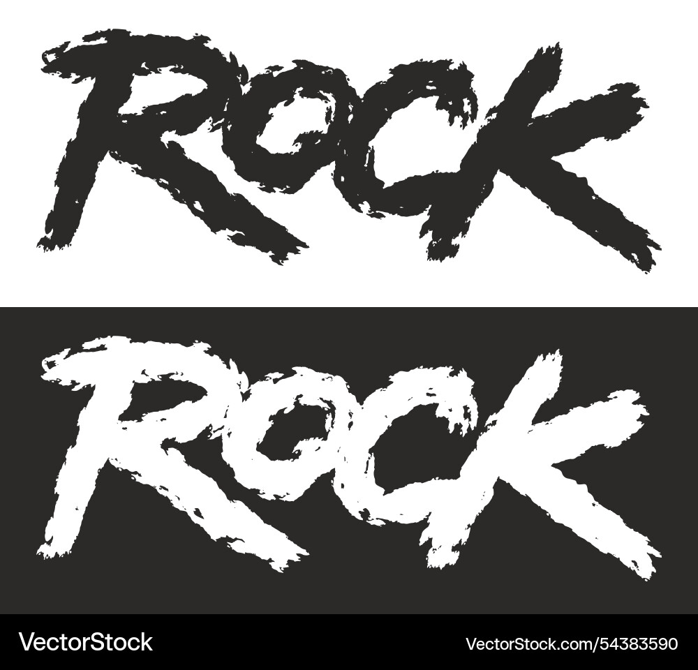 Vivid bold rock letters in contrast Royalty Free Vector